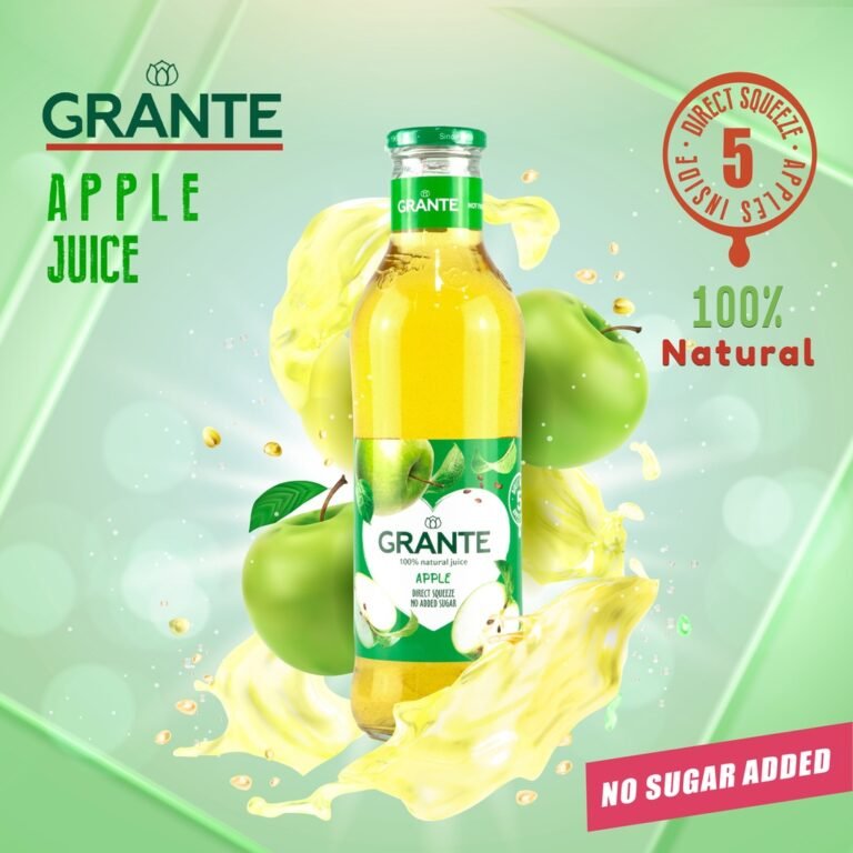 Discover Grante's 100% Natural Apple Juice: Pure, Unfiltered